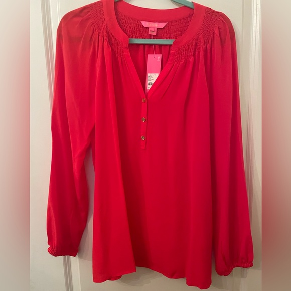 Lilly Pulitzer | Tops | Nwt Lilly Pulitzer Elsa Top In Ruby Red | Poshmark